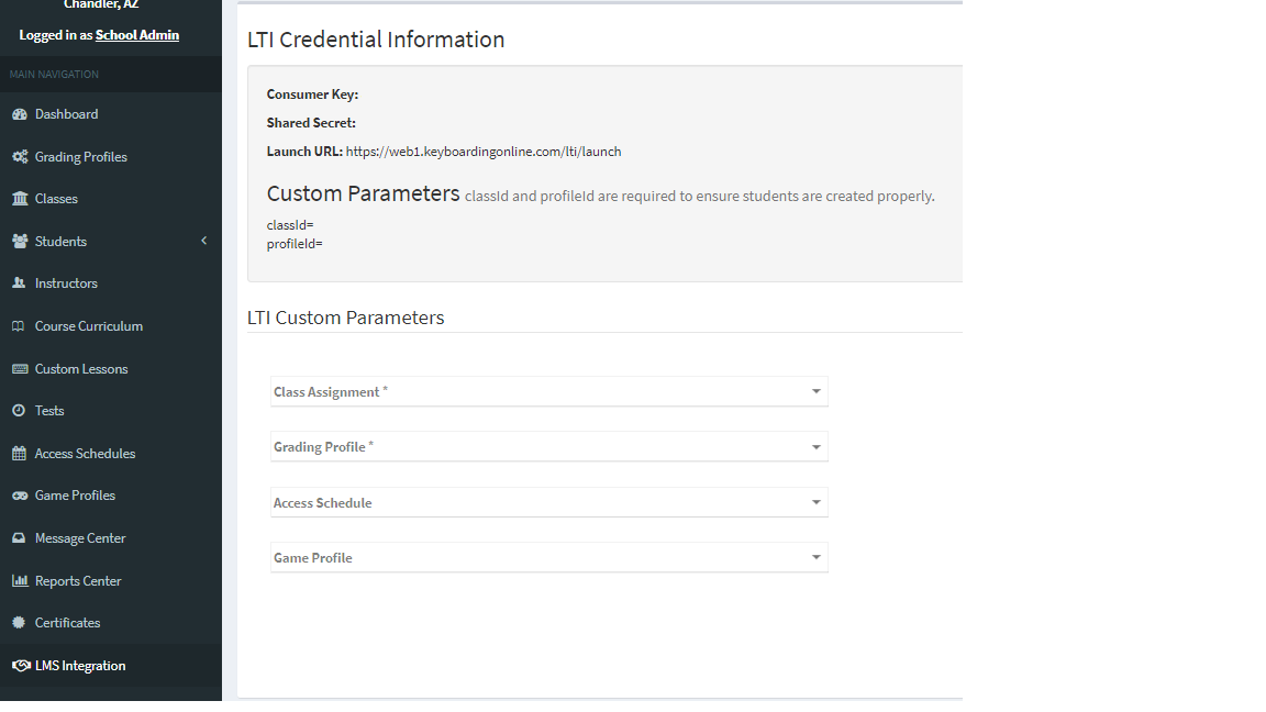 Learning Management System Integration - Keyboarding Online Learning Management System Integration - Keyboarding Online