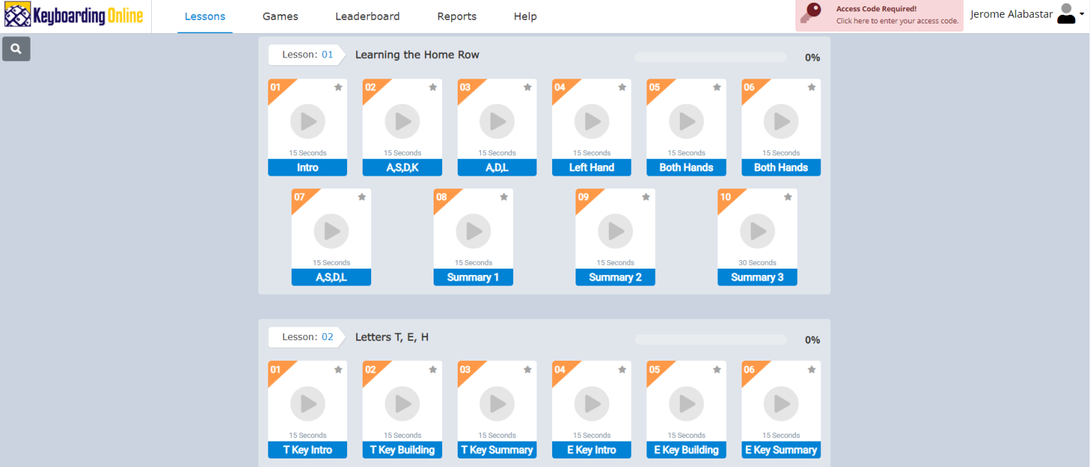 Getting Started - Students - Keyboarding Online
