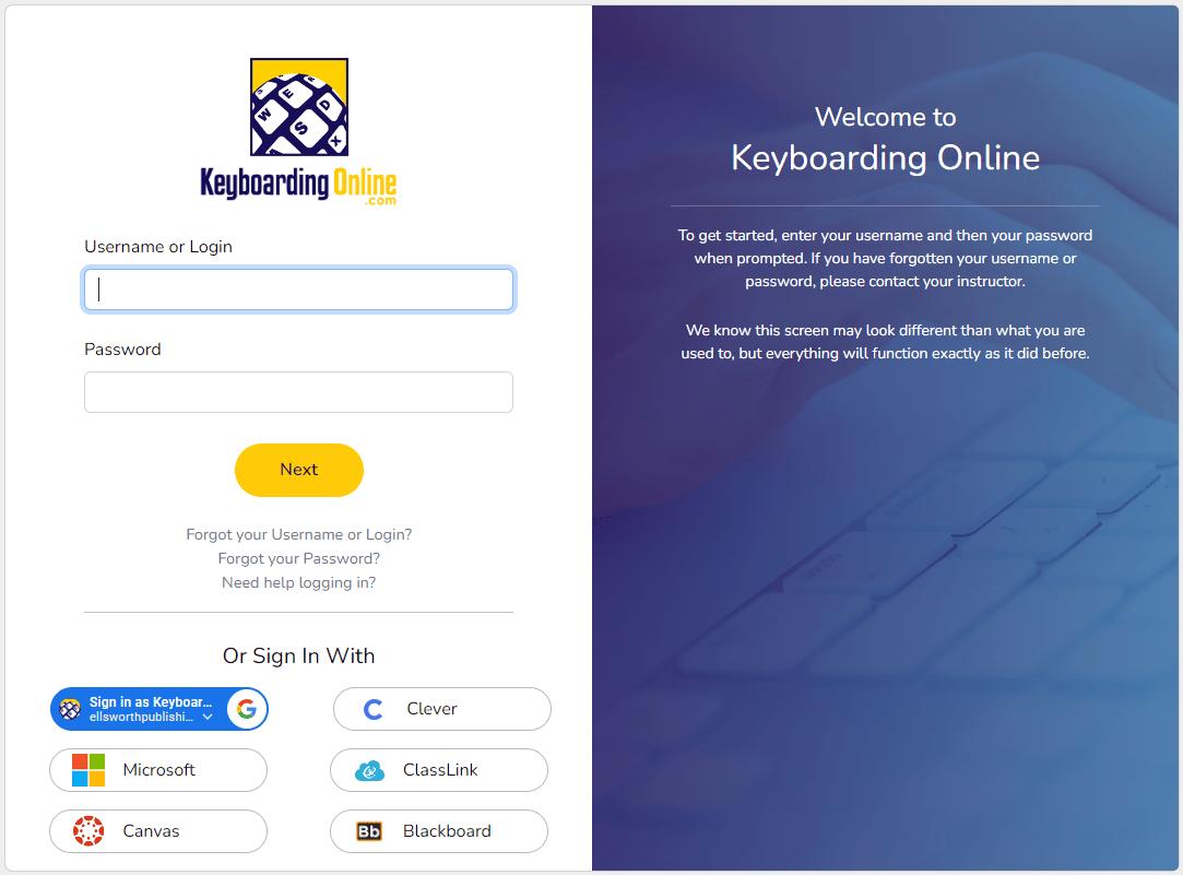 Getting Started - Students - Keyboarding Online