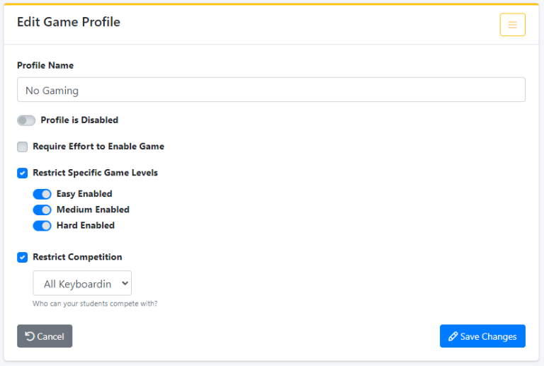What are Game Profiles - Keyboarding Online