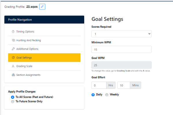 Grading Profiles - Keyboarding Online